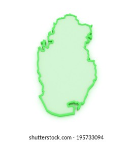 Map Qatar 3d Stock Illustration 195733094