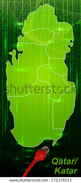 Map Qatar Borders Network Design Stock Illustration 172378511 ...