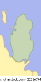 Map Qatar Borders Surrounding Countries Stock Illustration 22616794 ...