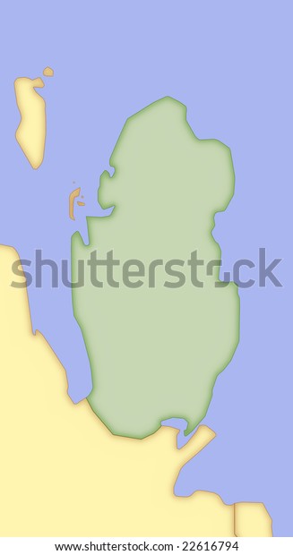 Map Qatar Borders Surrounding Countries Stock Illustration 22616794 ...