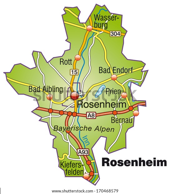 Map Rosenheim Highways Stock Illustration 170468579 | Shutterstock