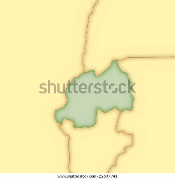 Map Rwanda Borders Surrounding Countries Stock Illustration 22637941 ...