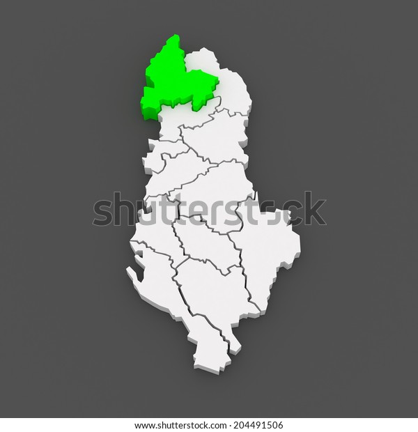 Map Shkoder Albania 3d Stock Illustration 204491506