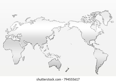 Black White Vector Isolated World Map Stock Vector (Royalty Free ...