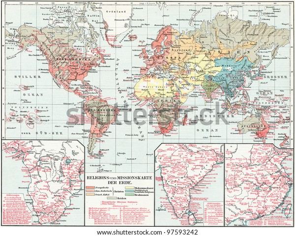 Map Spread Major Religions World Missionary Stock Illustration 97593242 ...