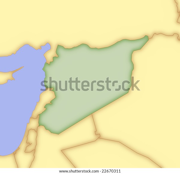 Map Syria Borders Surrounding Countries Stock Illustration 22670311 ...