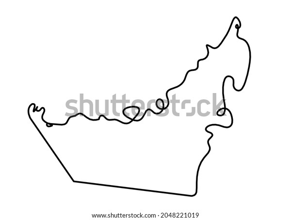 Map Uae Line Drawing On White Stock Illustration 2048221019 | Shutterstock