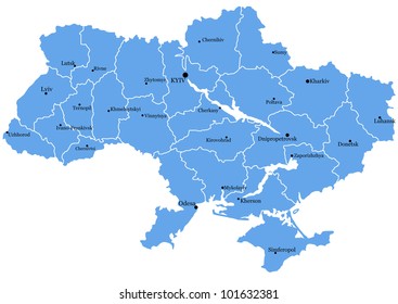 Administrative Map Ukraine 스톡 일러스트 149319785 | Shutterstock