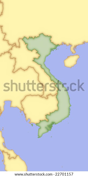 Map Vietnam Borders Surrounding Countries Stock Illustration 22701157 ...