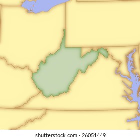 Ohio Vector Map Borders Surrounding States Stok Vektör (Telifsiz ...
