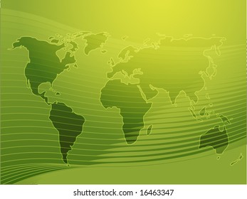 Map World Illustration Wavy Gradient Curves Stock Vector (Royalty Free ...