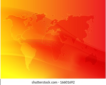Map World Illustration Wavy Gradient Curves Stock Vector (Royalty Free ...
