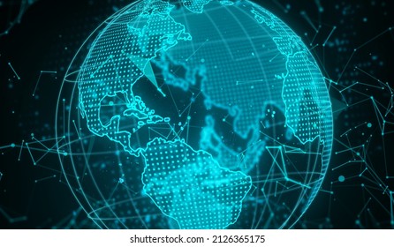 Map World Representing Global Network Line Stock Illustration ...
