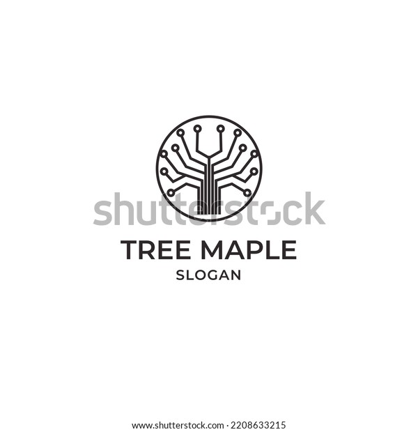 Maple Digital Logo Design Template Stock Illustration 2208633215 ...