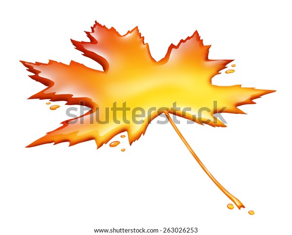 Maple Syrup Leaf Isolated On White Stock Illustration 263026253 ...