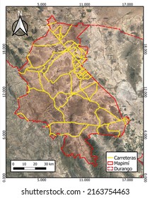 mapas de Mapimi, Durango que muestran: ilustración de stock 2163754463 ...