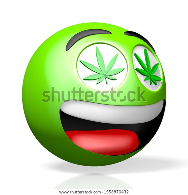 Marijuana Emoticon 3d Rendering Stock Illustration 1553870432 ...
