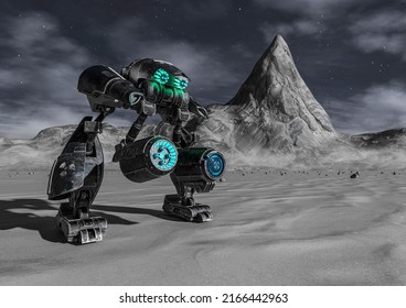 Mars Explorer Transport Exploring All Night Stock Illustration ...