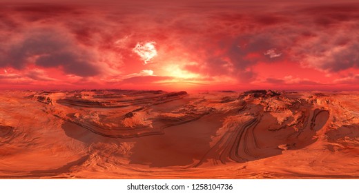 Mars Hdri Environment Map Round Panorama: ภาพประกอบสต็อก 1258104736 ...