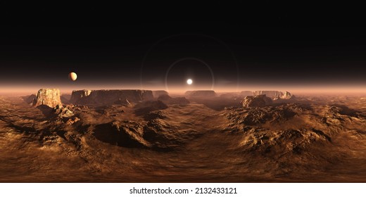 Mars Hdri Environment Map Round Panorama Stock Illustration 2132433121 ...