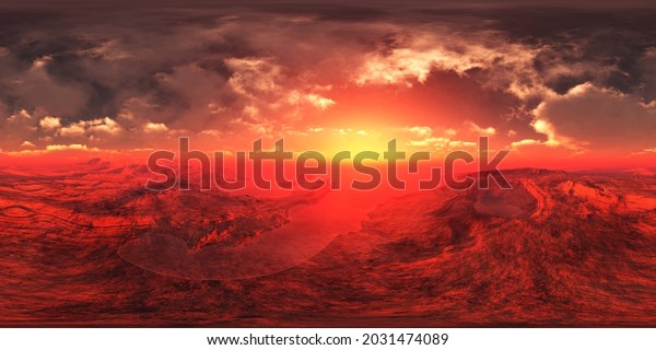 Mars Hdri Environment Map Round Panorama Stock Illustration 2031474089 ...