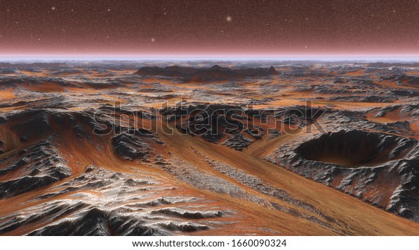 Mars Planet Surface Dust Blowing 3d Stock Illustration 1660090324 ...