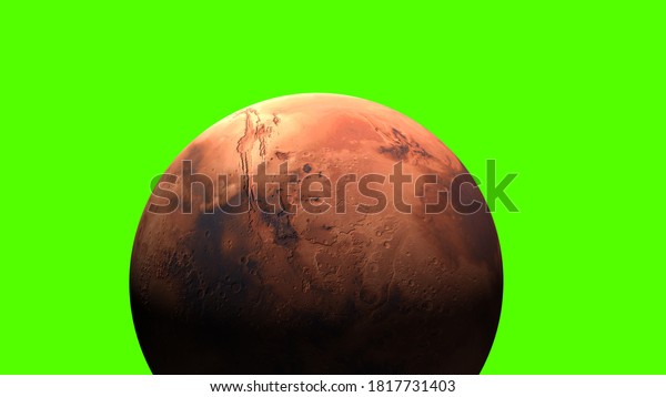 Mars Red Planet On Green Screen Stock Illustration 1817731403 ...