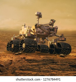 Mars Rover Exploring Surface Mars Image Stock Illustration 1276784491 ...