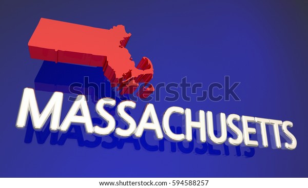 Massachusetts Ma Red State Map Boston Stock Illustration 594588257 ...