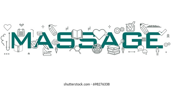 Massage Word Isolated On White Background Stock Illustration 698276338 Shutterstock