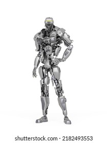Master Robot White Background 3d Illustration Stock Illustration ...