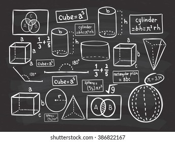 Math Doodle On Chalkboard Background Stock Illustration 386822164