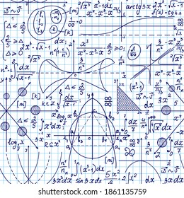 Math Educational Seamless Pattern Handwritten On Stock Illustration ...