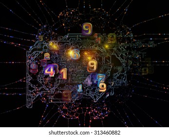 Math Network Series Background Design Lights Stock Illustration ...