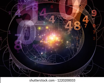 Math Reality Series Interplay Numbers Lights Stock Illustration ...