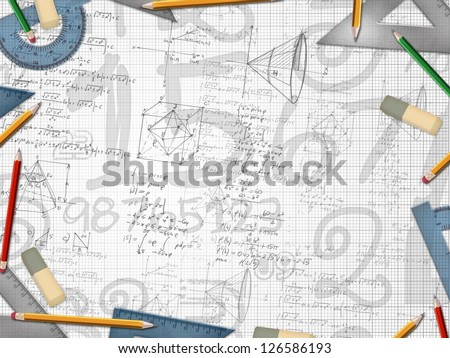Math School Design Background Illustration Stock Illustration 126586193 ...