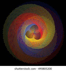 Mathematical Fibonacci Pattern Overlapping Primary Colors 스톡 일러스트 ...