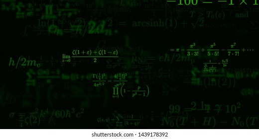 Green Physics Formulas On Black Background Stock Illustration ...