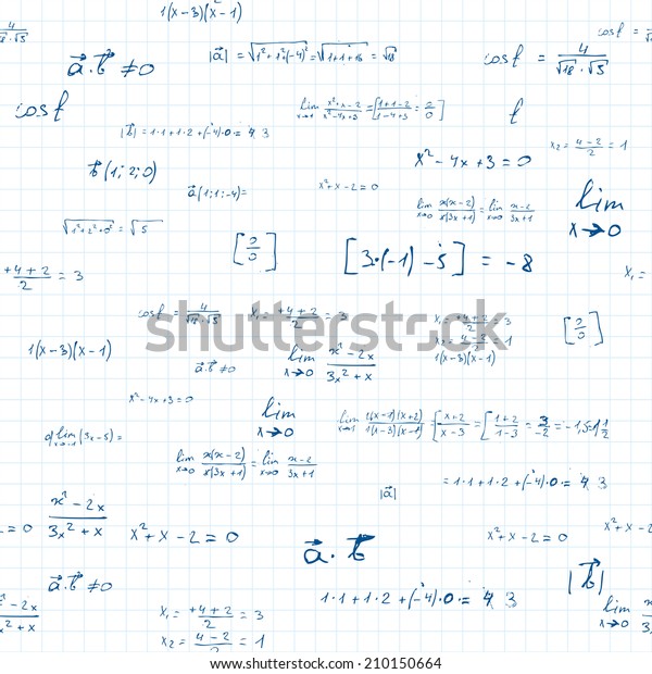 Mathematics Seamless Pattern Mathematics Formulas Stock Illustration ...