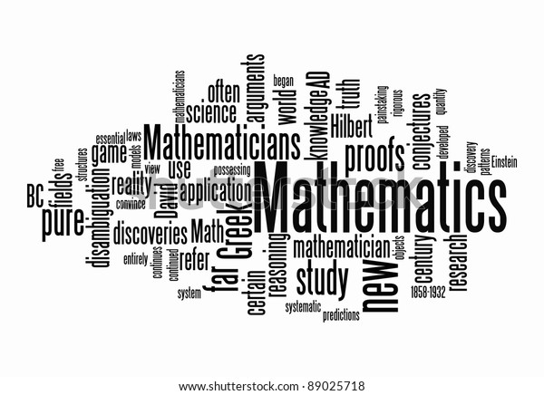 Mathematics Text Clouds On Isolated Background: ilustración de stock ...