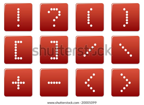 Matrix Symbol Square Icons Set Red Stock Illustration 20005099 ...