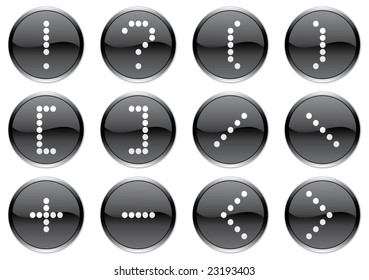 Matrix Symbols Icon Set White Black Stock Illustration 23193403