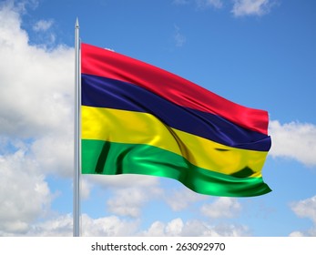 Mauritius 3d Flag Floating Wind Blue Stock Illustration 263092970 ...