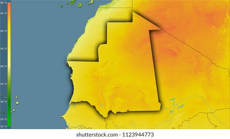 Mauritania Vector Map Borders Surrounding Countries: เวกเตอร์สต็อก ...