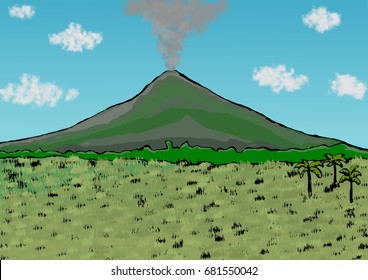 Mayon Volcano Stock Illustration 681550042 | Shutterstock