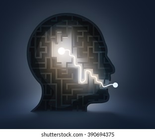Maze Inside Head Brain Speech Stock Illustration 390694375 | Shutterstock