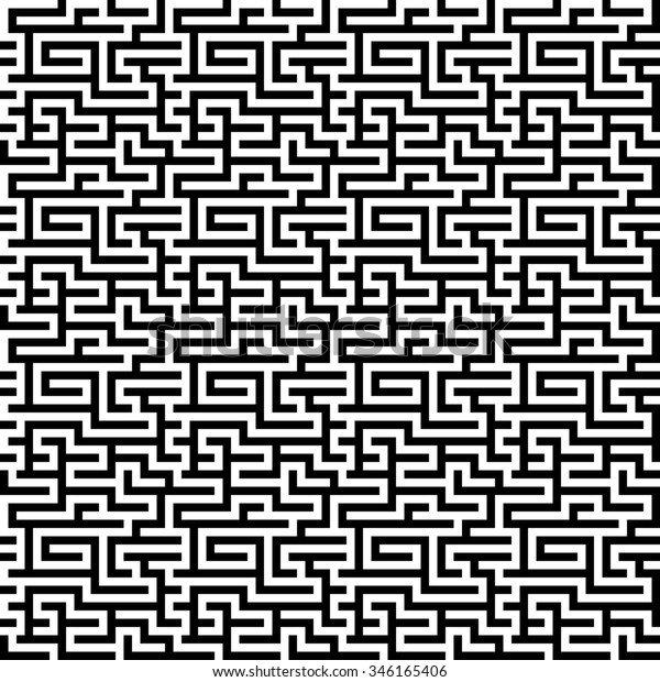 Maze Labyrinth Pattern Endless Seamless Labyrinth Stock Illustration ...