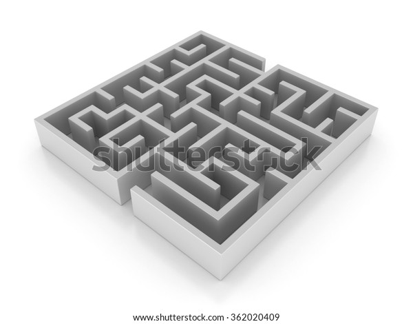 Maze On White Background Reflections Shadows Stock Illustration ...