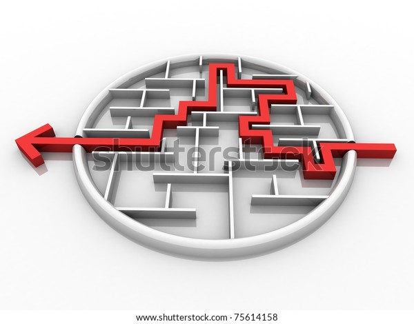 Maze Through Which Paved Way Exit Stock Illustration 75614158 ...