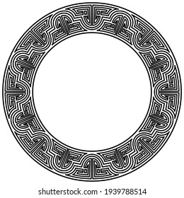 Meander Pattern On Circle Frame Geometric 库存插图 1939788514 | Shutterstock